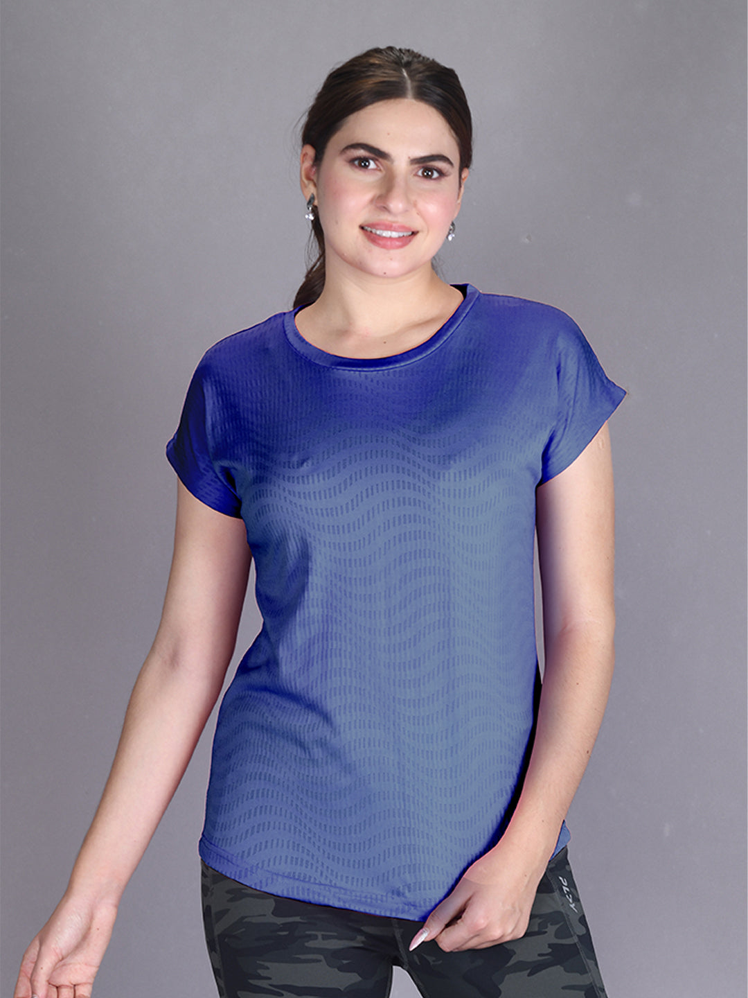 Moisture-Wicking Women's Blue Gym wear T-Shirts – LYRA